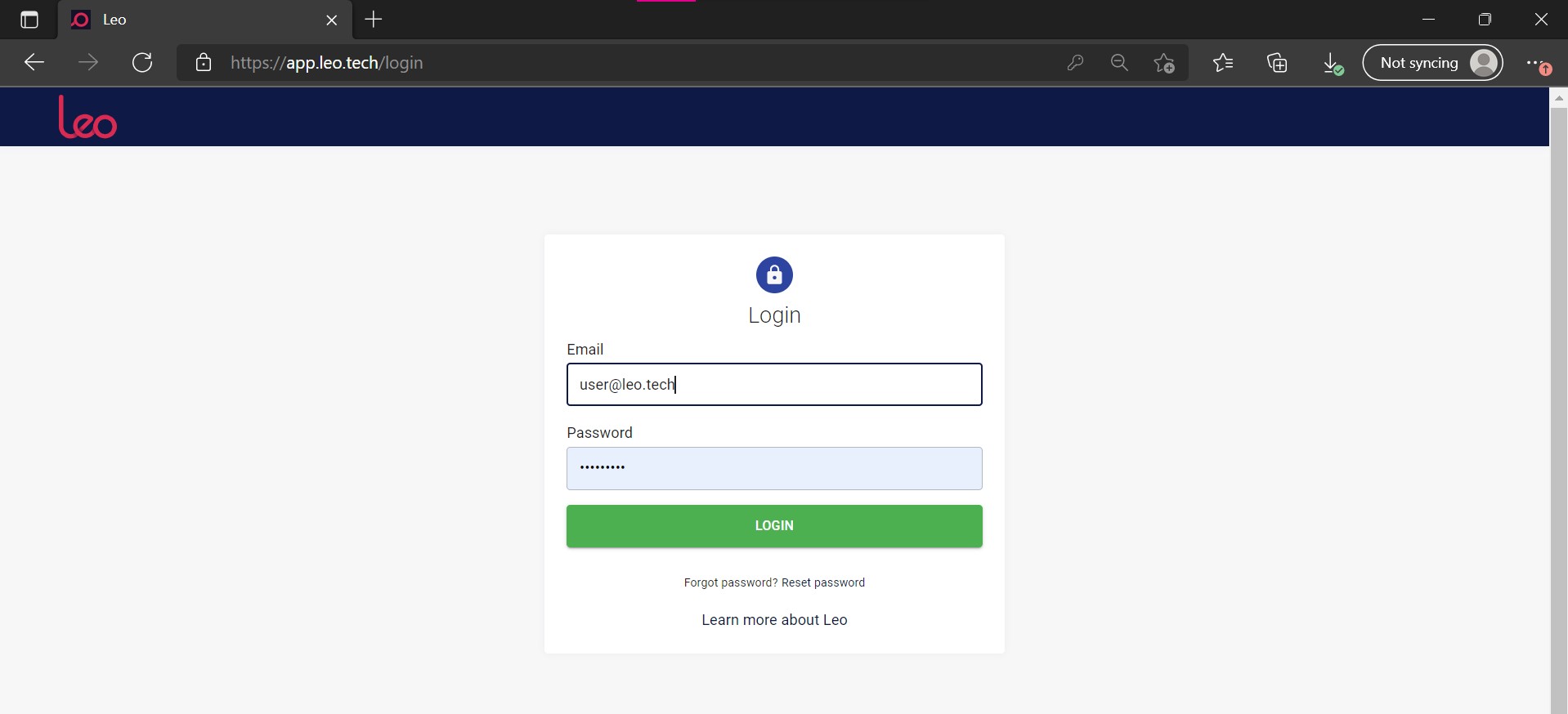 Logging in to Leo